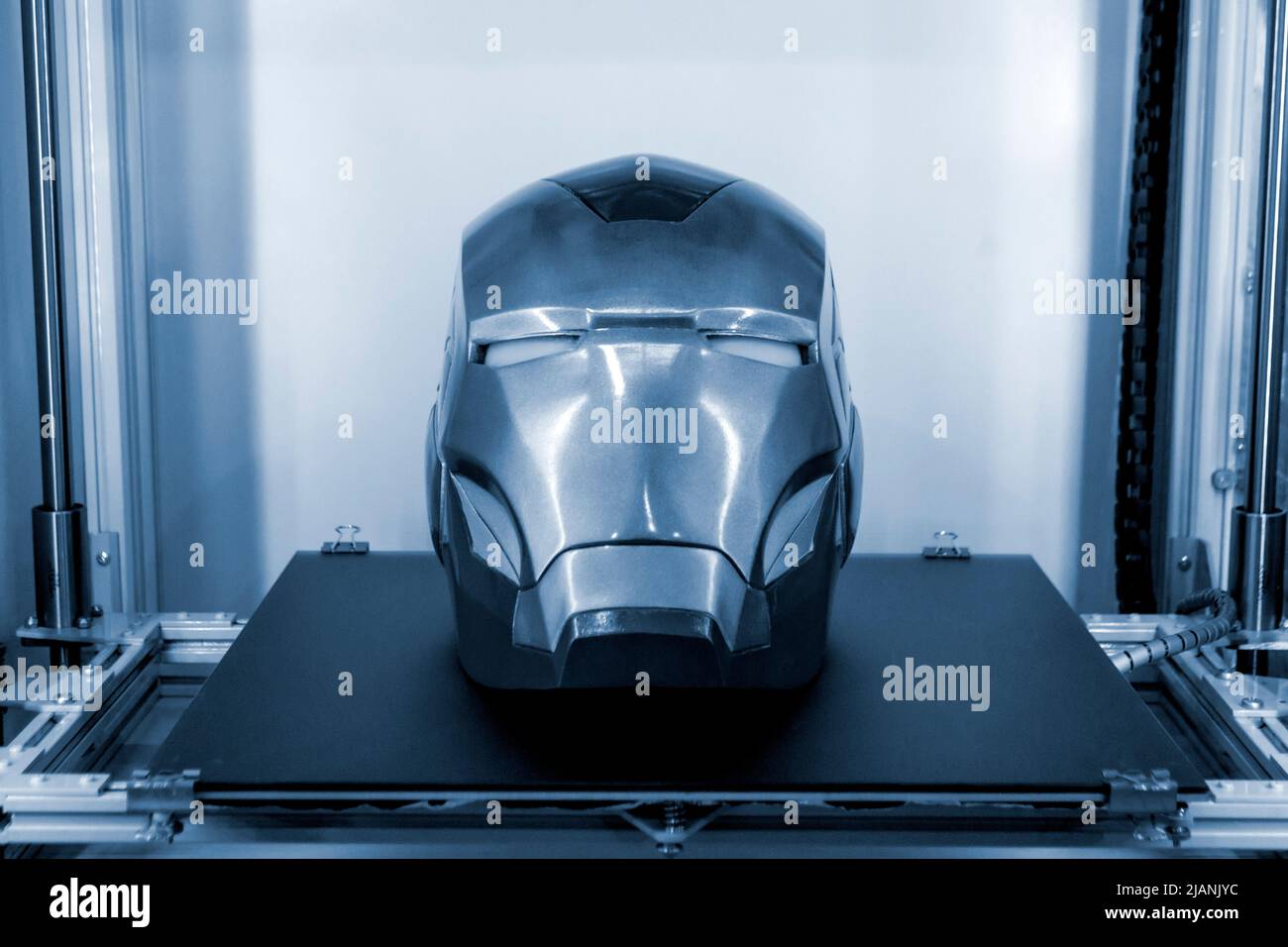Object printed on 3D printer, on desktop of 3d printer. Progressive ...