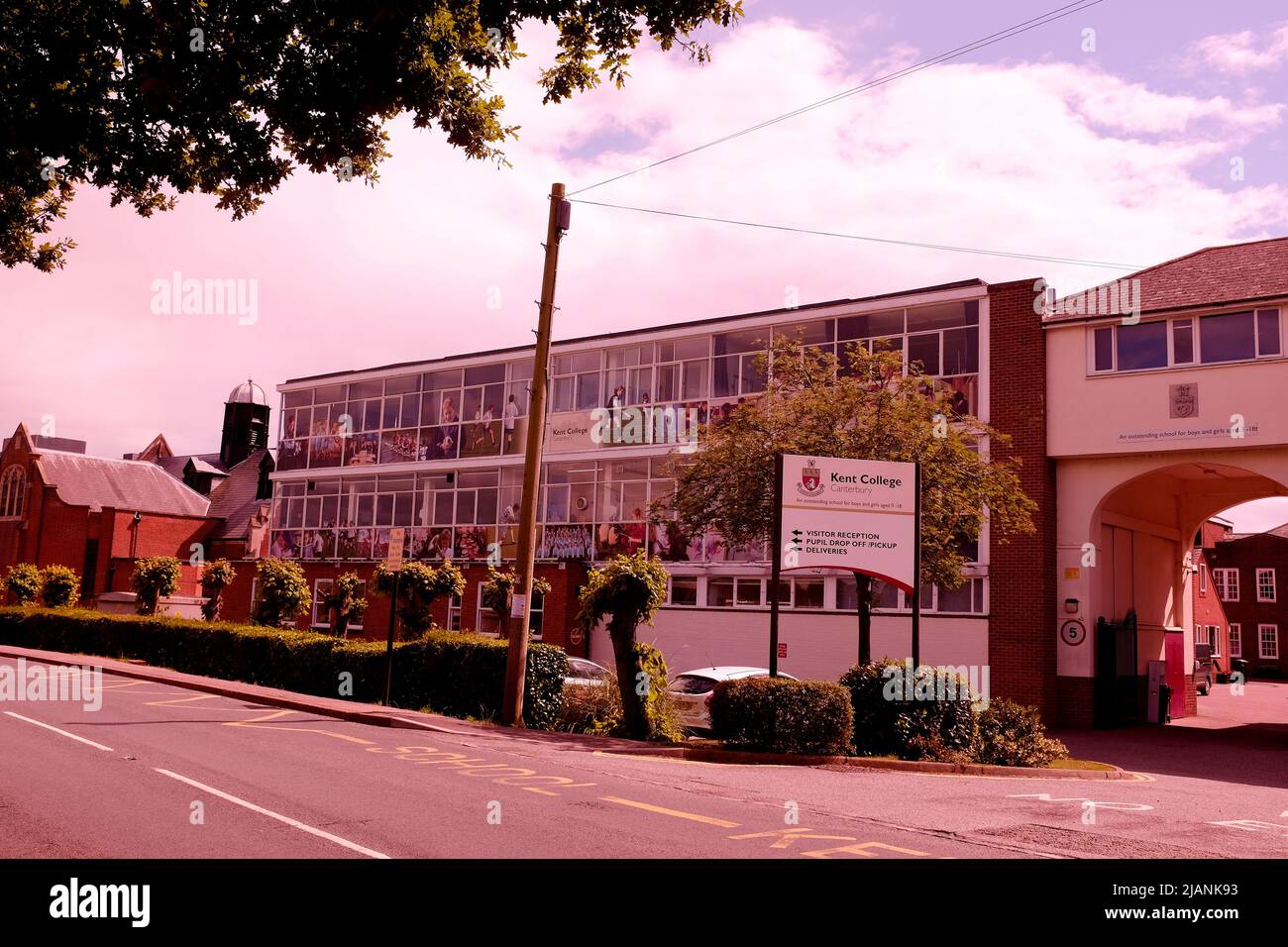 exterior view of kent college in the city of canterbury,kent county,uk ...