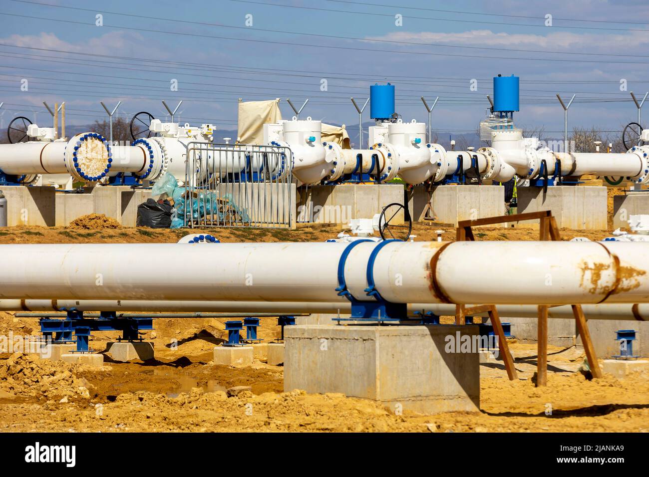 Construction site of an interconnected natural gas transmission ...