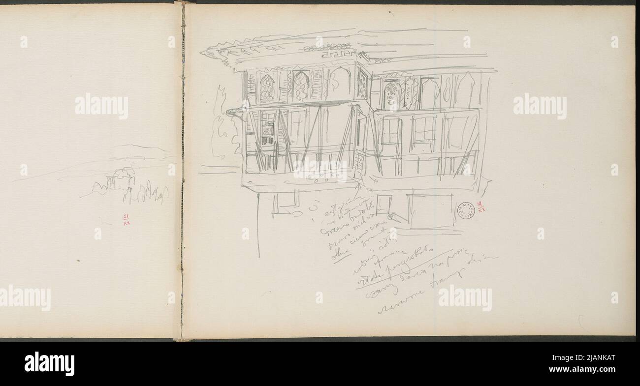 Sketchbook Jan Matejko from a trip to Constantinople. Double sided ...