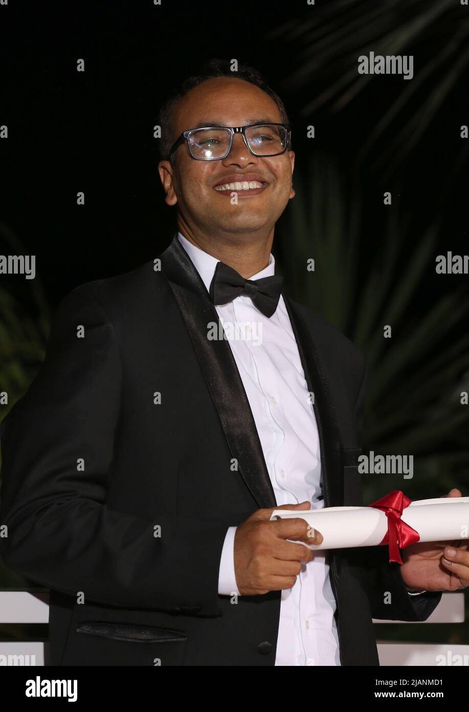 Cannes, France. 28th May, 2022. Abinash Bikram Shah with a special mention prize for Short Film ...
