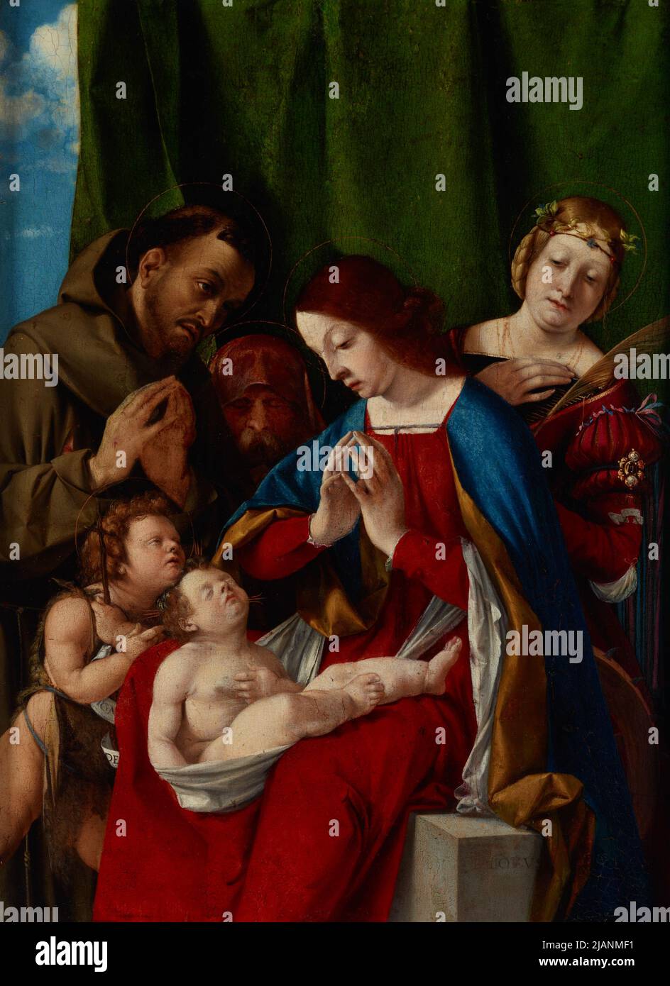 Madonna and Child with the Saints John the Baptist, Francis of Assisi, Joseph and Catherine of ...