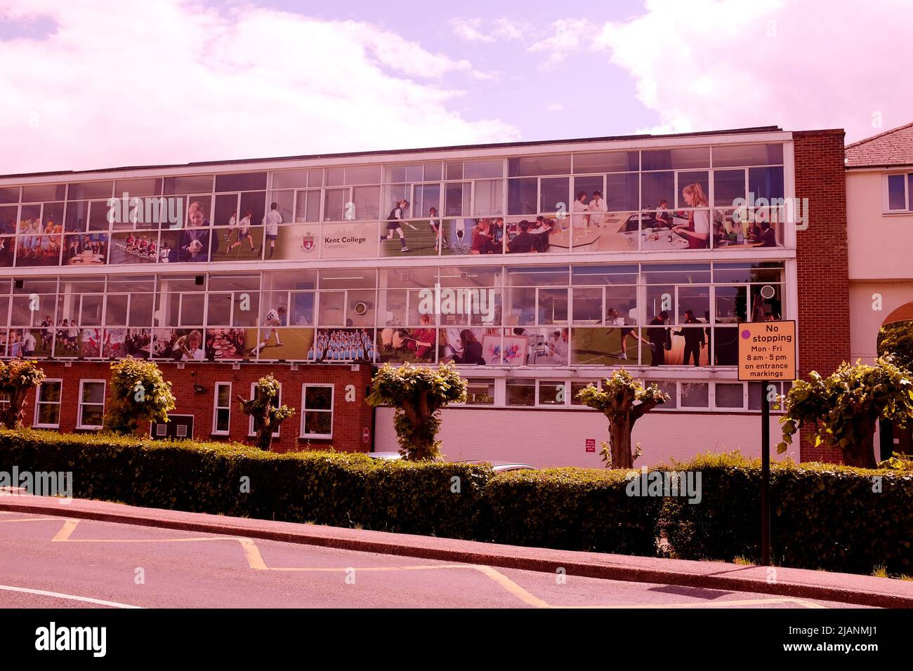 exterior view of kent college in the city of canterbury,kent county,uk ...