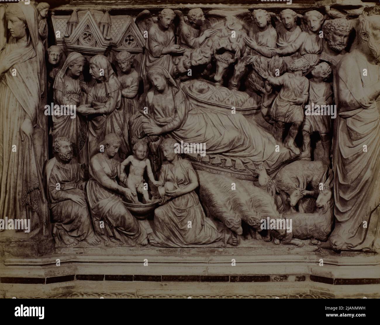 SIENA Cathedral pulpit Nativity reIIef by Nicola Pisano Alinari Stock ...