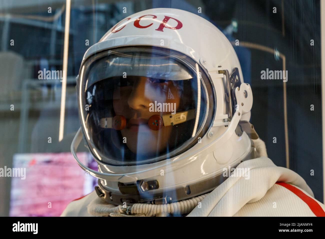 Moscow, Russia - November 28, 2018: Russian astronaut spacesuit Yastreb ...