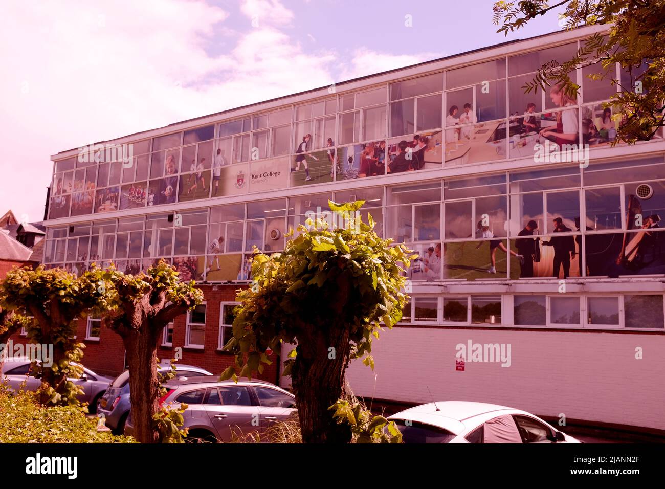 exterior view of kent college in the city of canterbury,kent county,uk ...