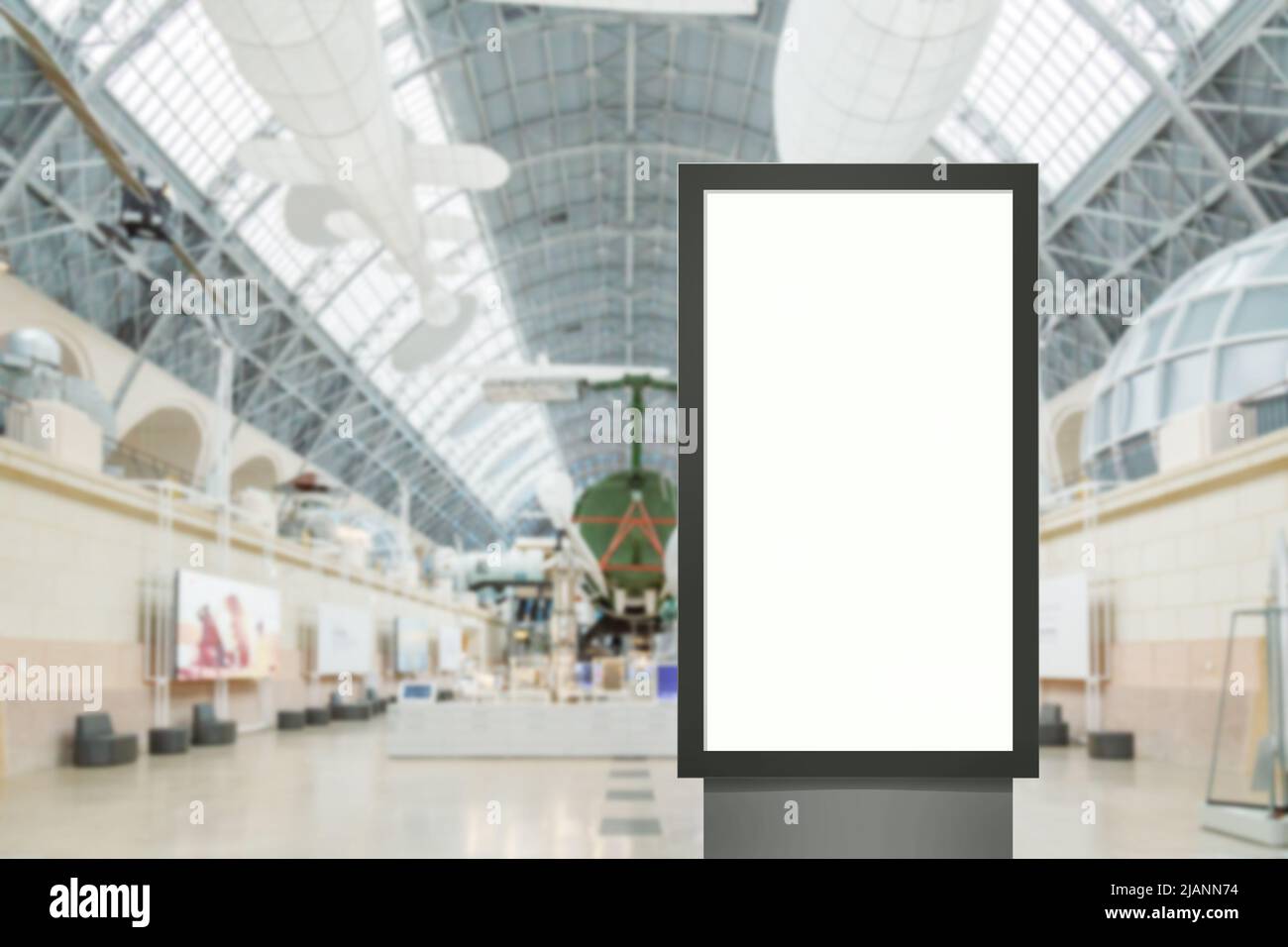 Digital media blank white screen modern panel, signboard for ...