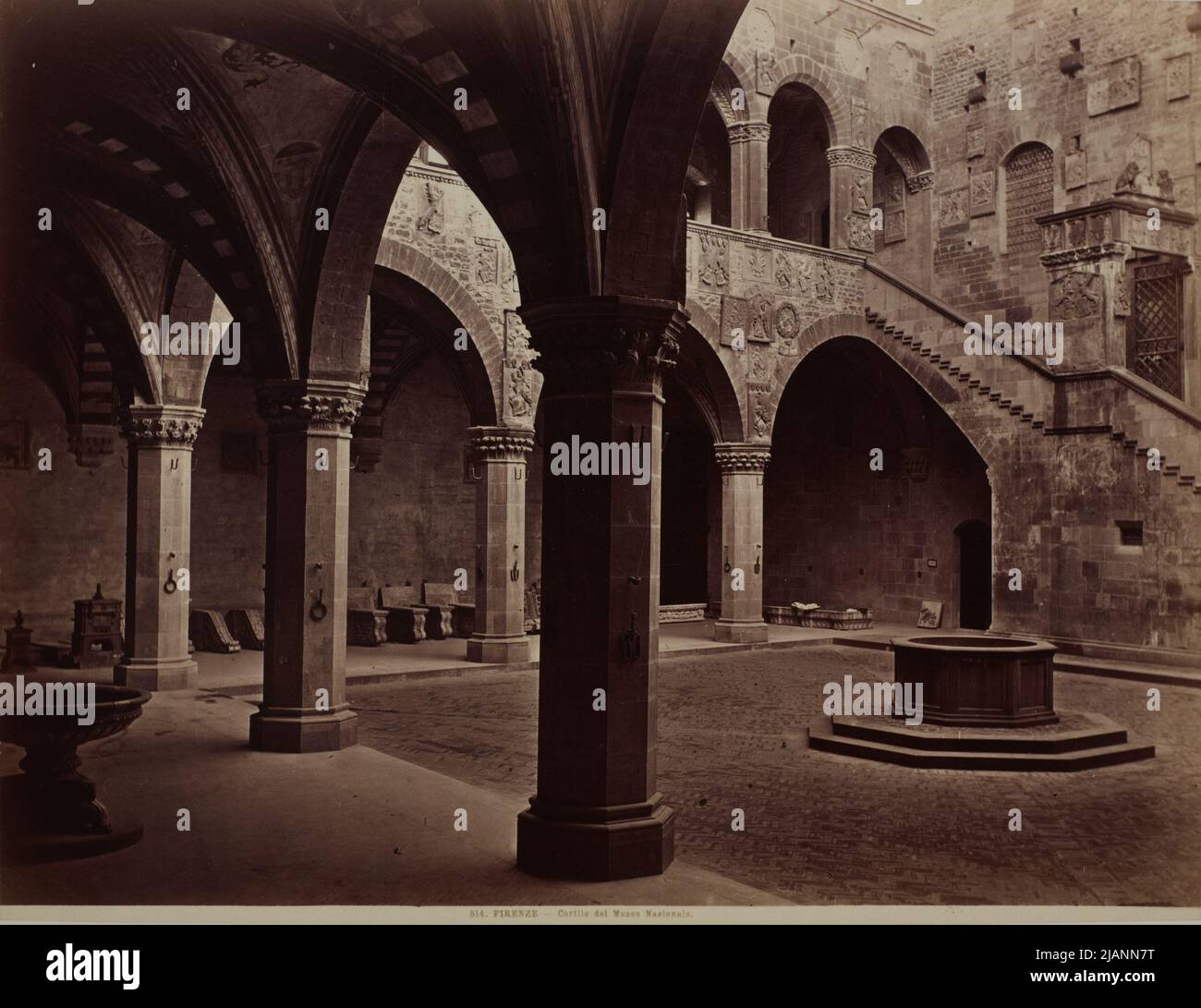 FLORENCE Palazzo Bargello National Museum courtyard unknown Stock Photo ...
