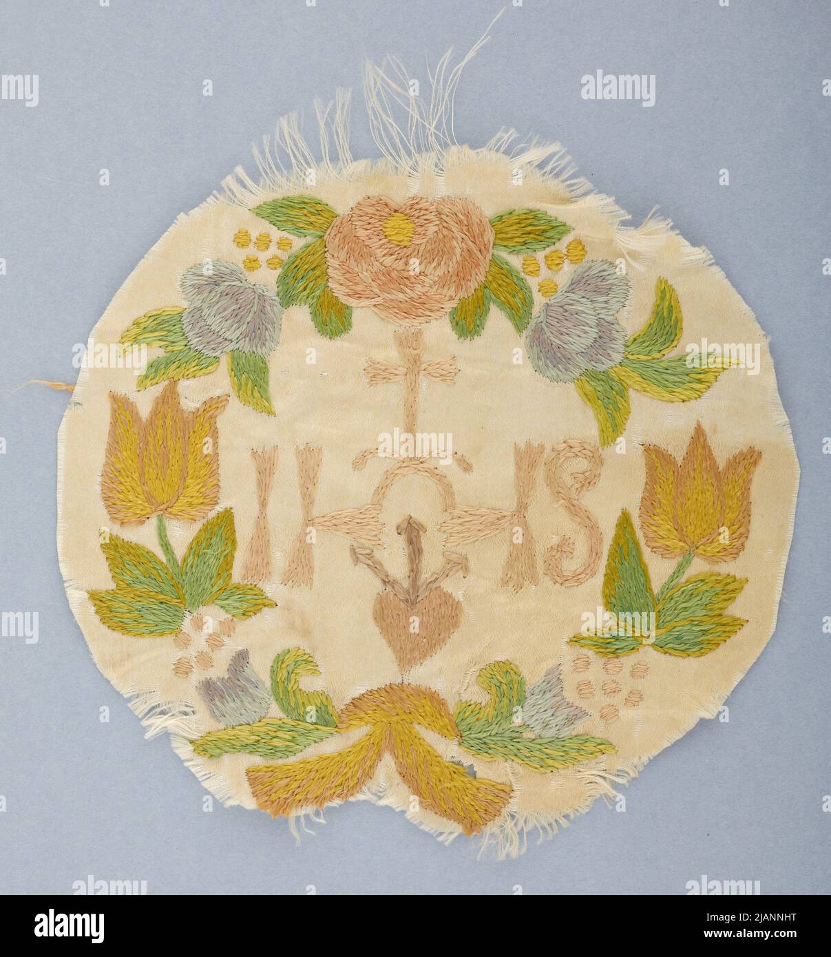 Fragment of embroidery hierogram of Christ unknown Stock Photo - Alamy