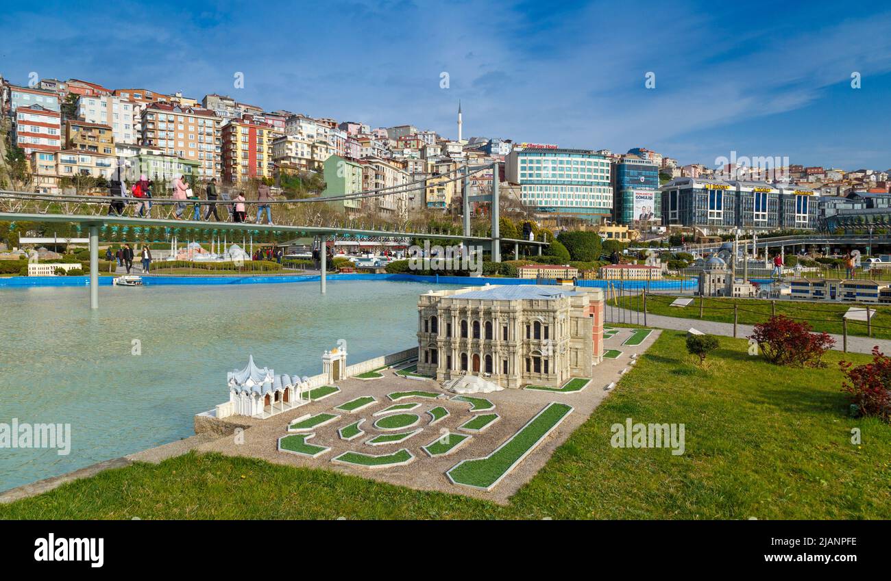 Istanbul, Turkey - March 23, 2019: Miniaturk is a miniature park in ...