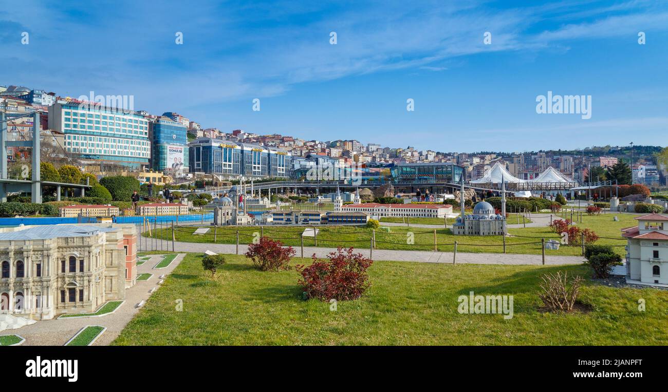 Istanbul, Turkey - March 23, 2019: Miniaturk is a miniature park in ...