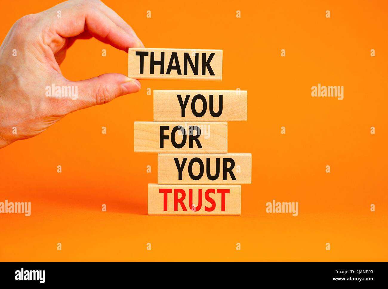 Thank you for trust symbol. Concept words Thank you for your trust on ...