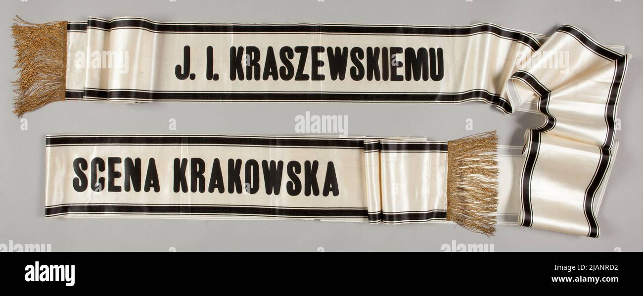 A wreath sash from the funeral of Józef Ignacy Kraszewski Stock Photo ...