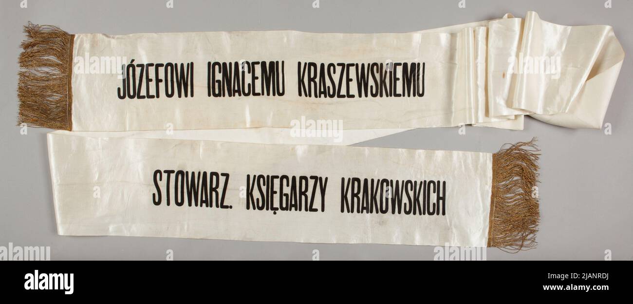 A wreath sash from the funeral of Józef Ignacy Kraszewski Stock Photo ...