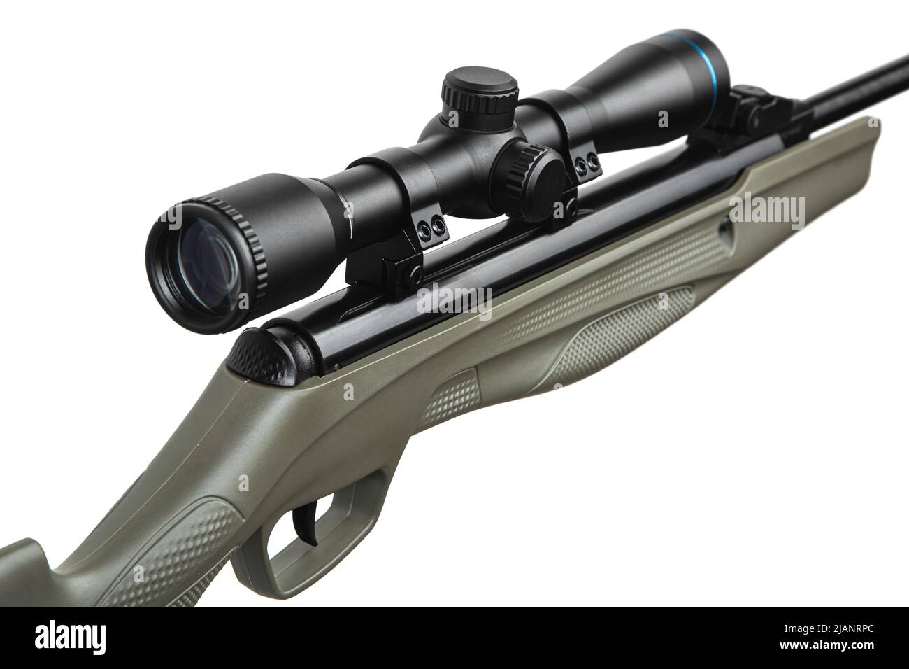 A modern air rifle with a futuristic design. Pneumatic weapons for ...