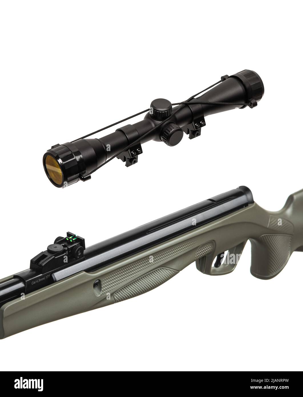 A modern air rifle with a futuristic design. Pneumatic weapons for ...
