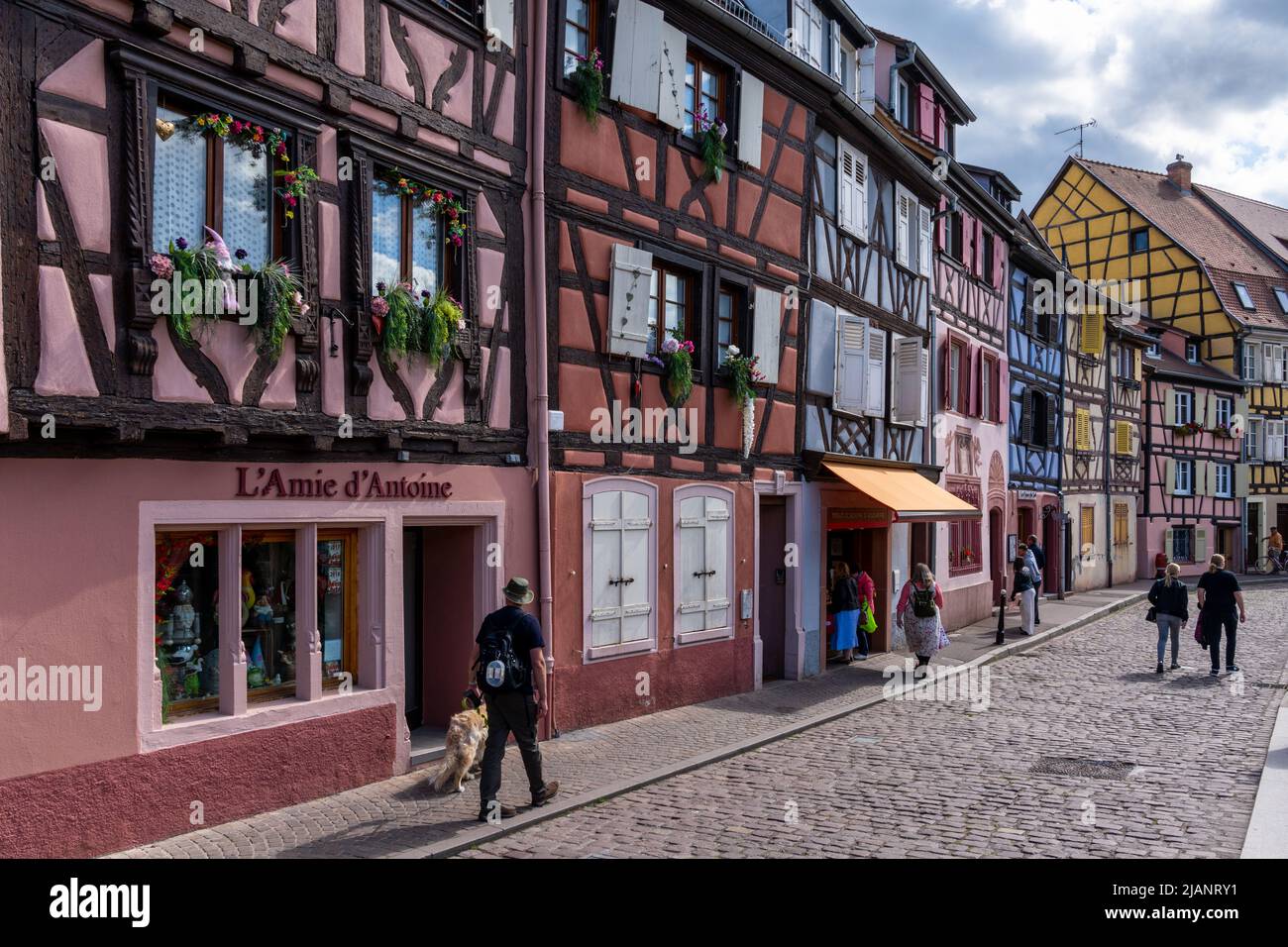 Colmar, France - 29 May, 2022: tourists enjoy a visit to the historic ...