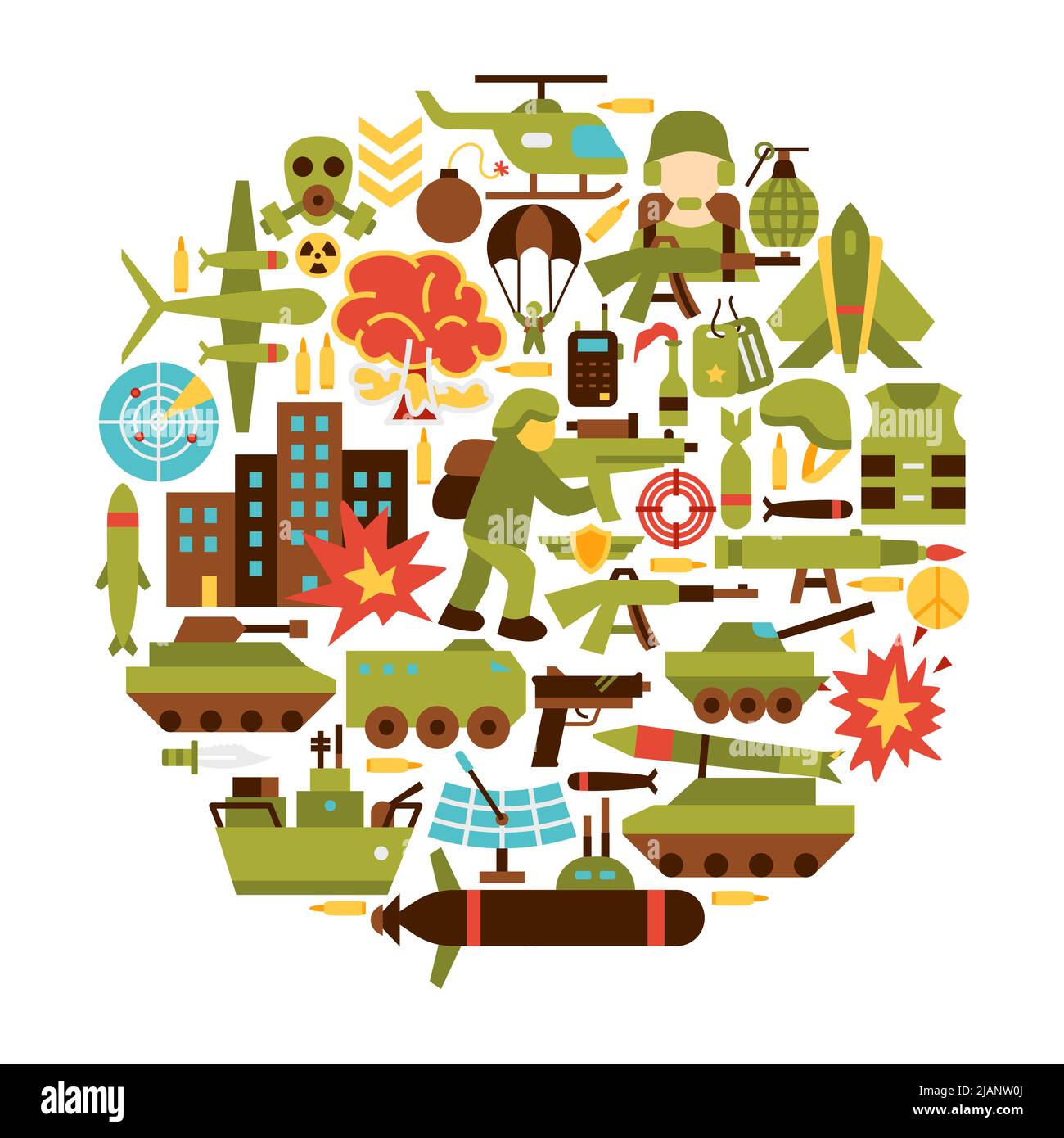 War Icons Circle Stock Vector Image & Art - Alamy