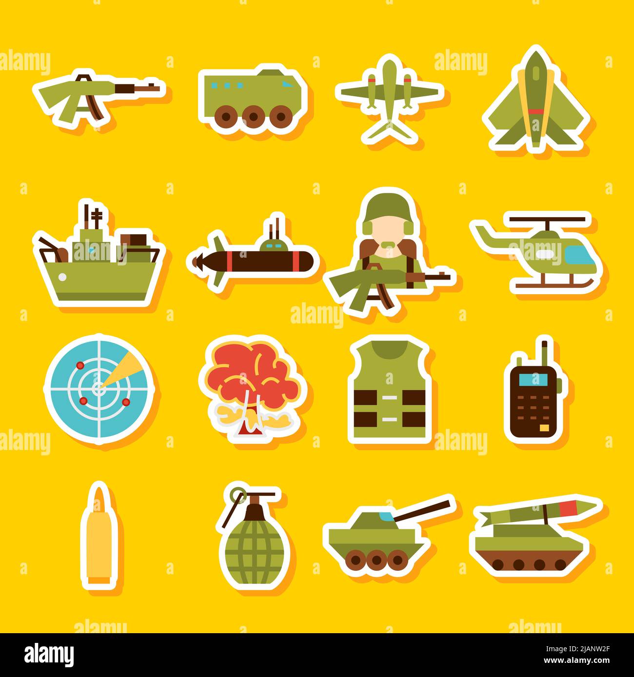 Military Army Stickers Stock Vector Image & Art - Alamy