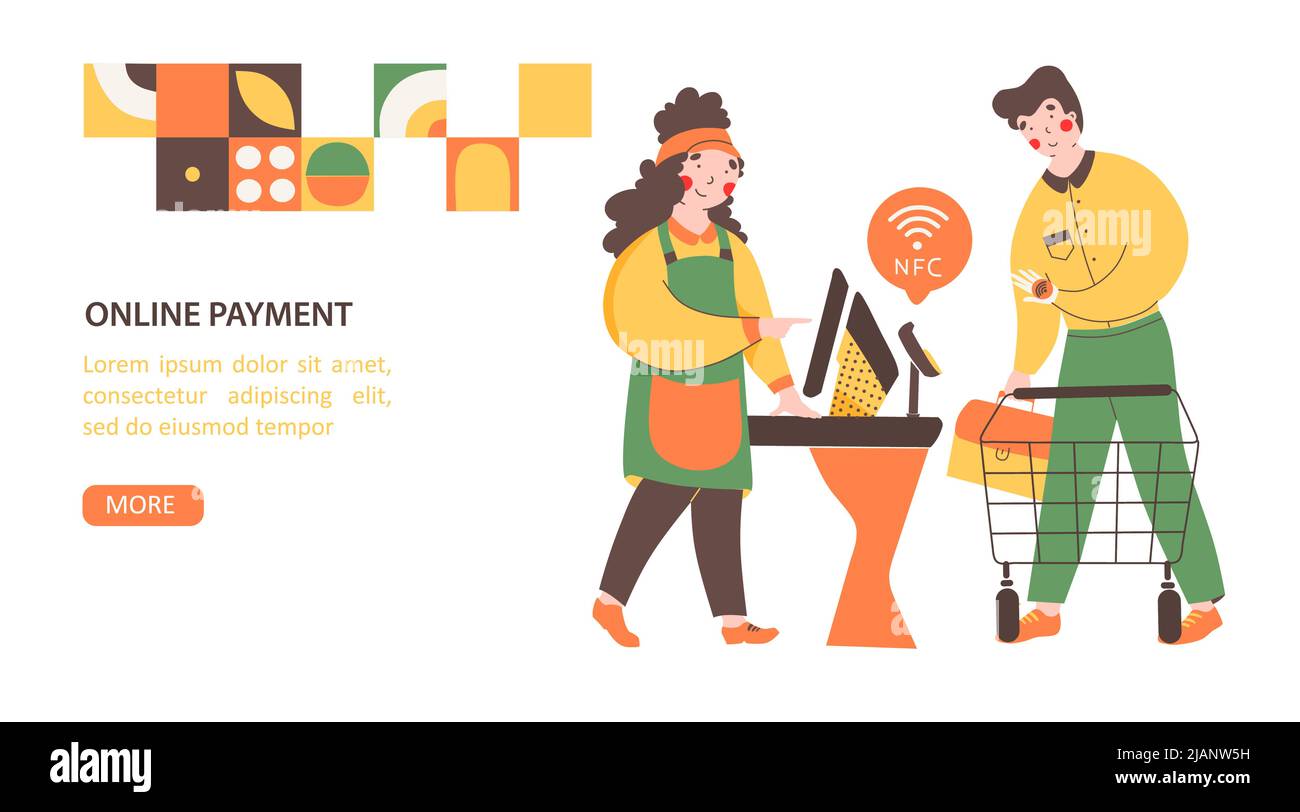 Nfc contactless payment flat Cut Out Stock Images & Pictures - Alamy