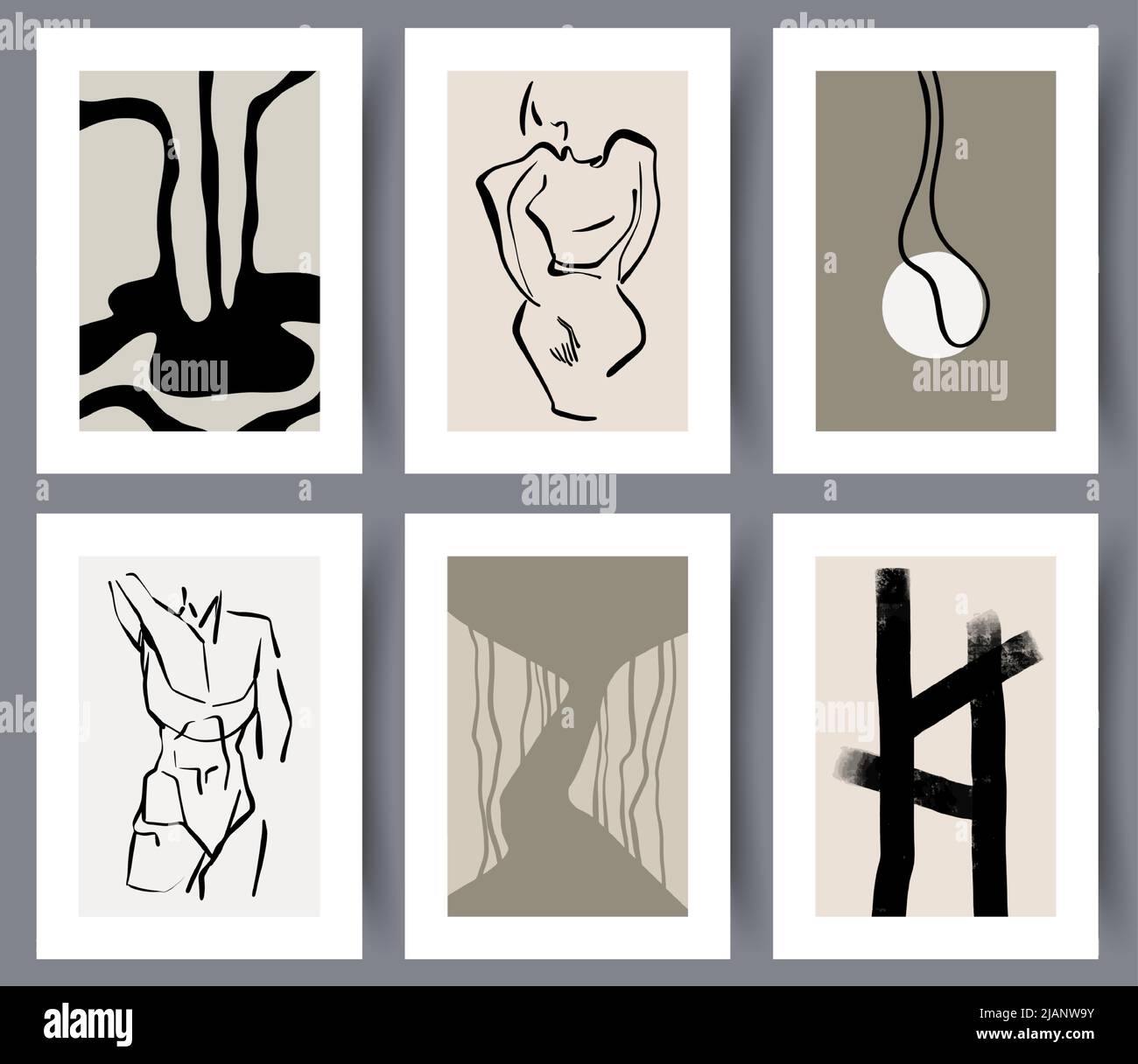 Printable abstract art wall posters collection Stock Vector Image & Art ...