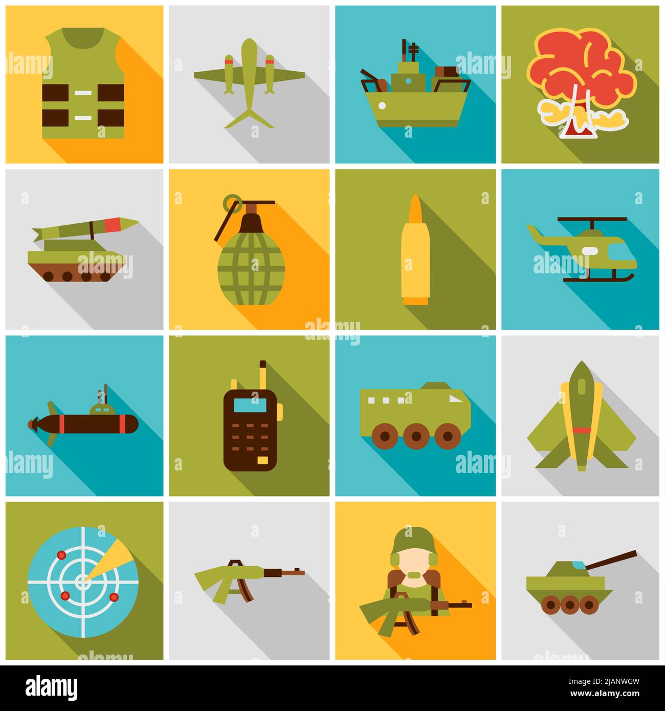 Military Army Colorful Icons Stock Vector Image & Art - Alamy