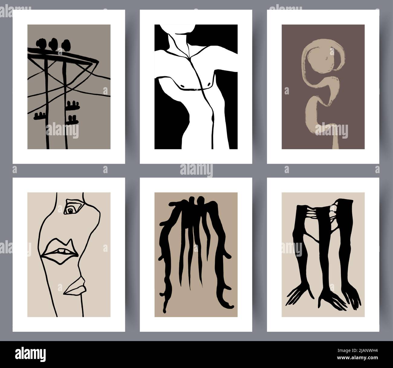 Bundle of modern art wall posters for print Stock Vector Image & Art ...