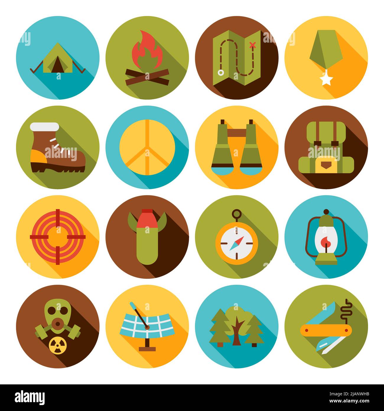 Peace flat icons Cut Out Stock Images & Pictures - Alamy