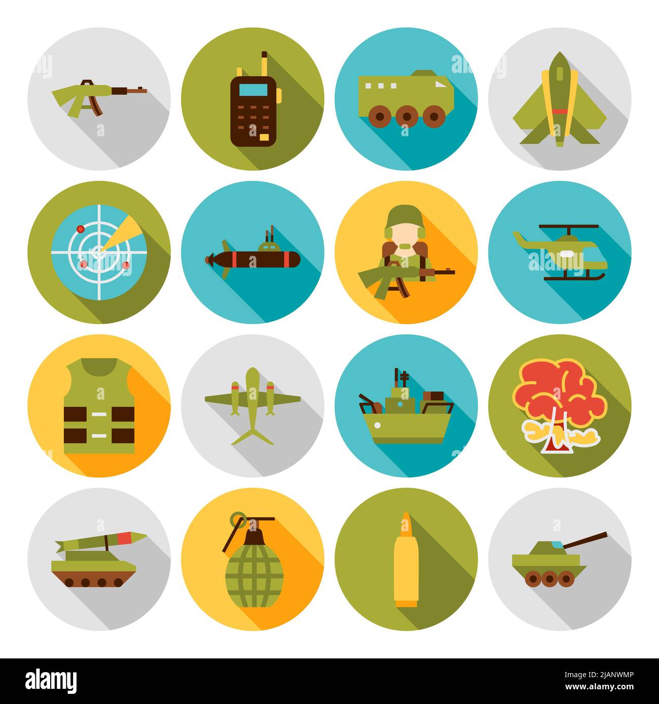 Military Army Flat Icons Stock Vector Image & Art - Alamy