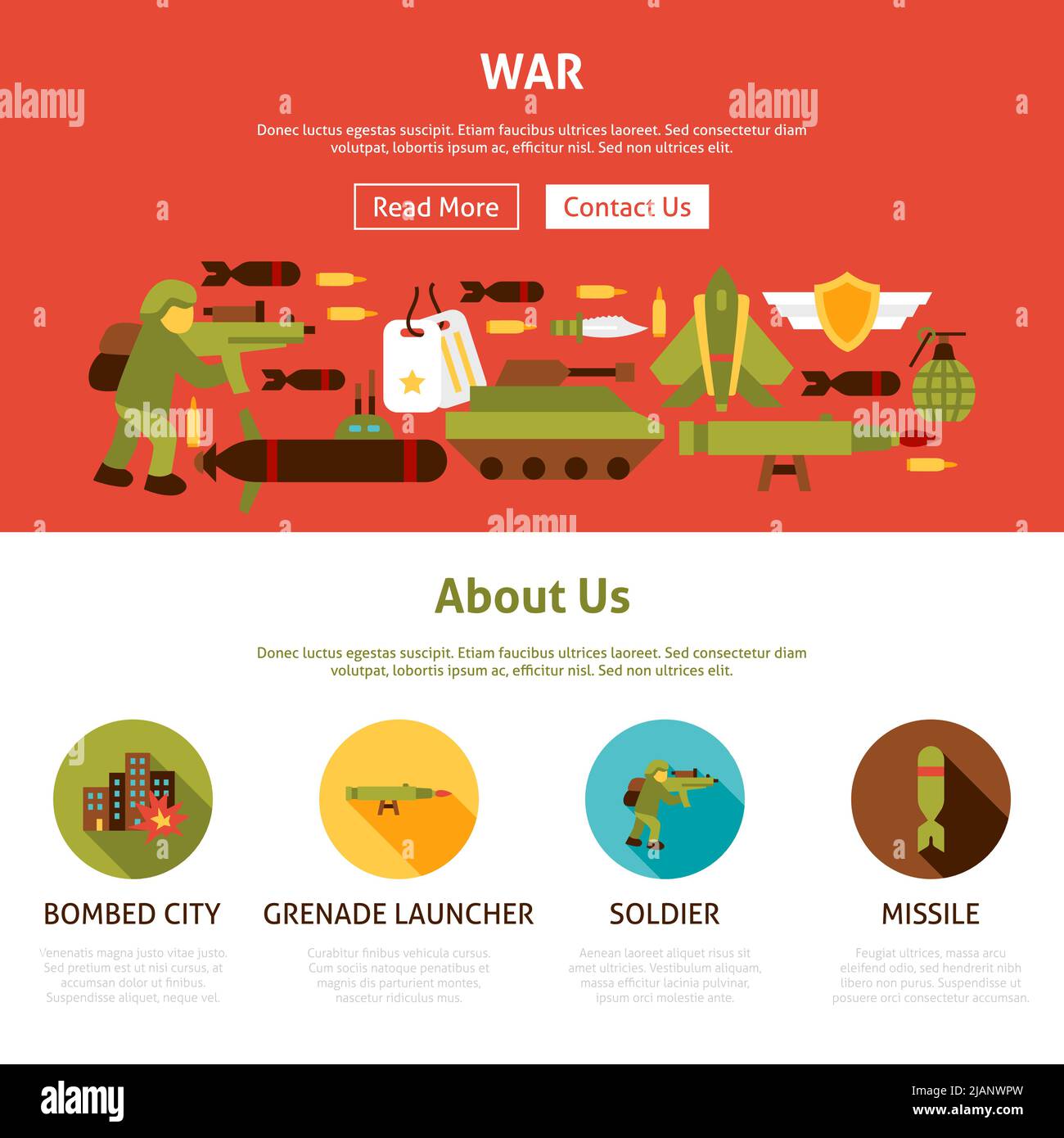 War Website Design Stock Vector Image & Art - Alamy