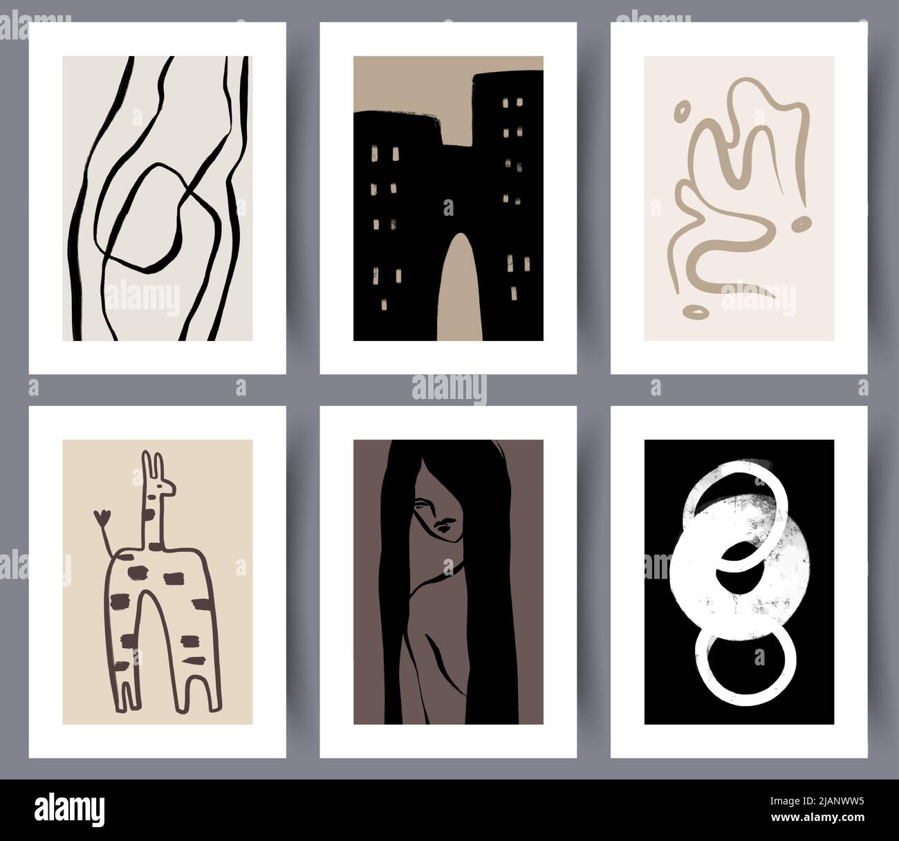 Bundle of modern abstract posters for print Stock Vector Image & Art ...