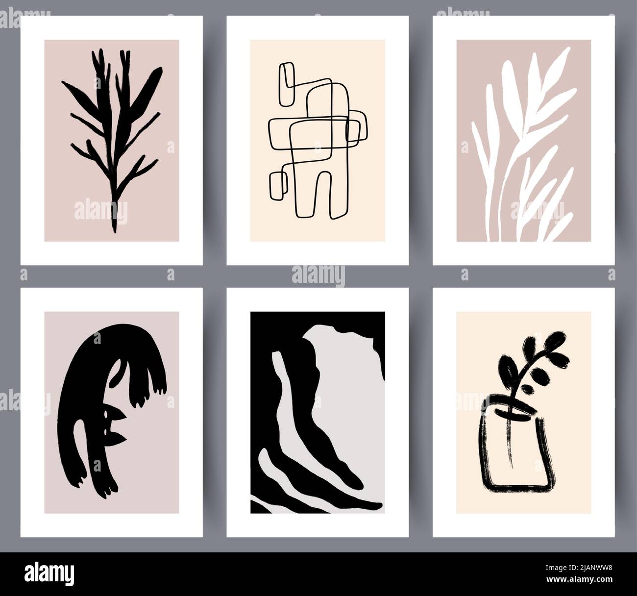 Set modern art wall Stock Vector Images - Alamy