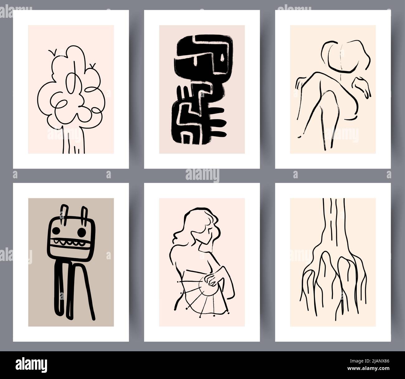 Abstract modern art wall printable posters set Stock Vector Image & Art ...