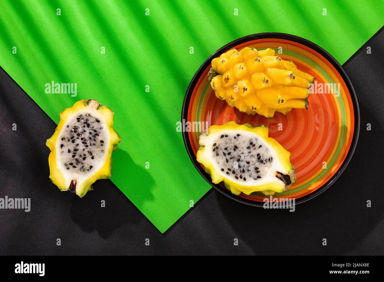 Selenicereus megalanthus - Organic Yellow tropical Pitahaya Stock Photo ...