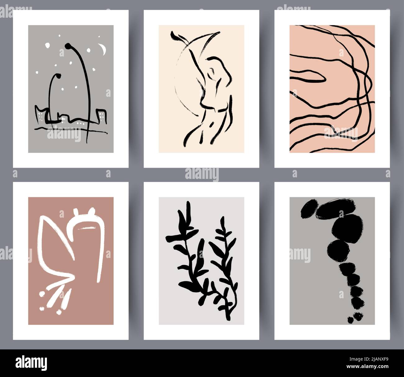 Set modern art wall Stock Vector Images - Alamy