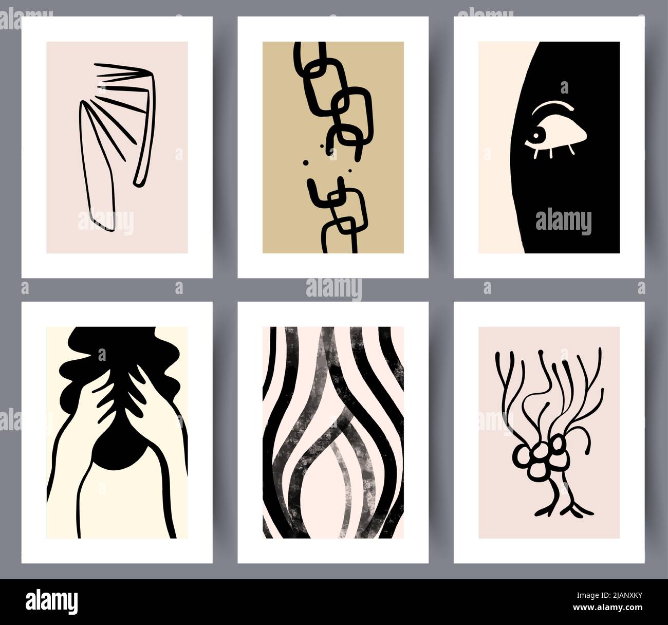 Minimalistic abstract printable artworks set Stock Vector Image & Art ...