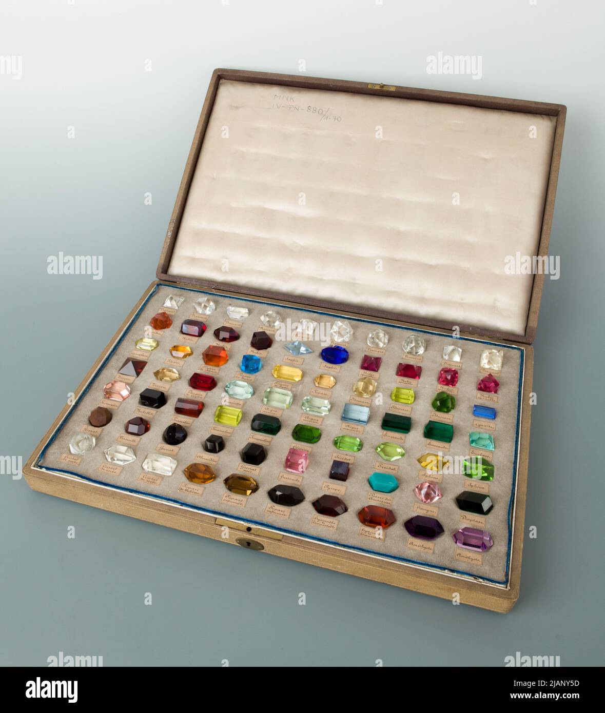 Models of precious stones in the case Stock Photo - Alamy