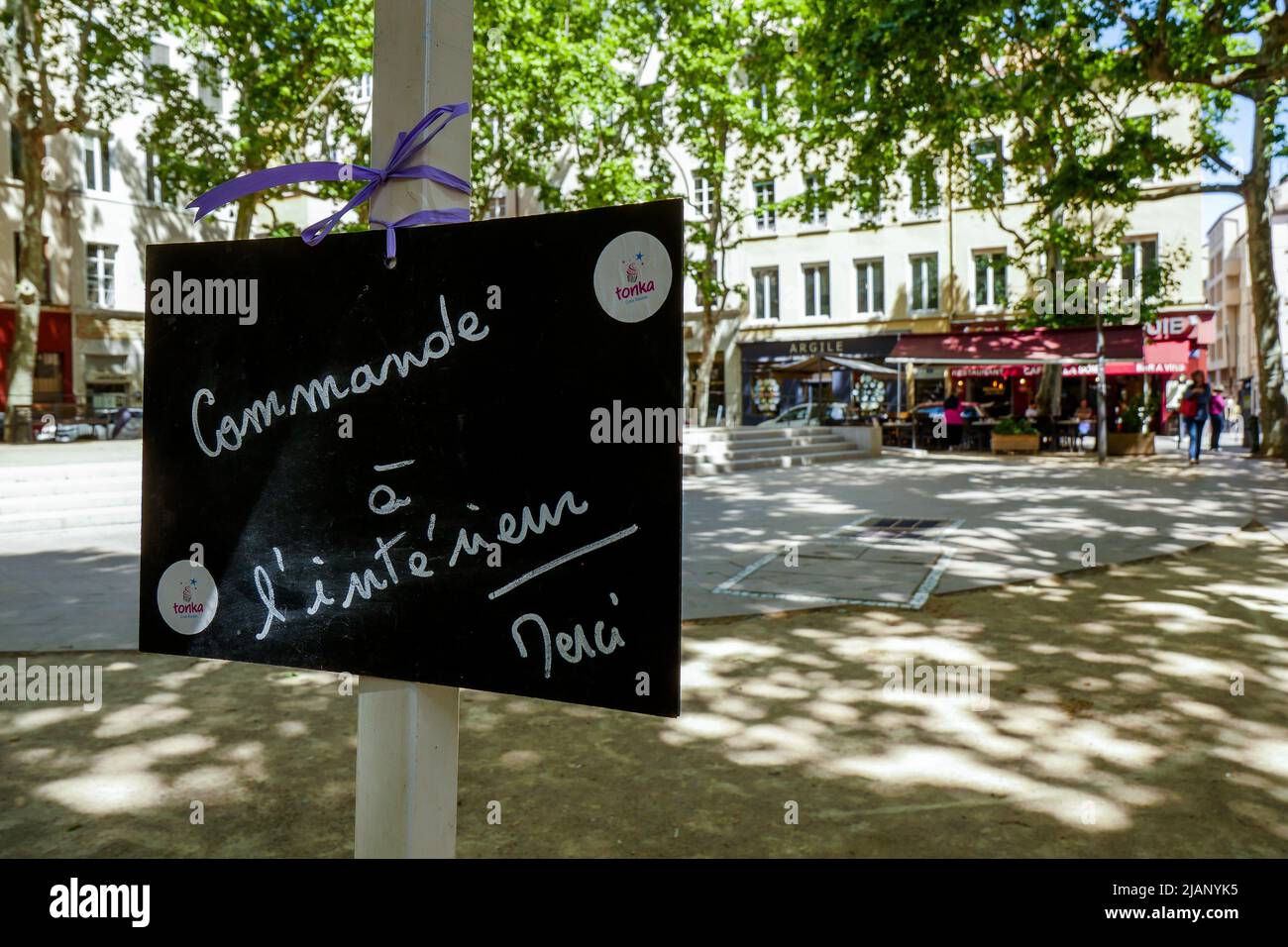 Bertone square, Croix-Rousse district, Lyon, Auvergne Rhone-Alps region ...