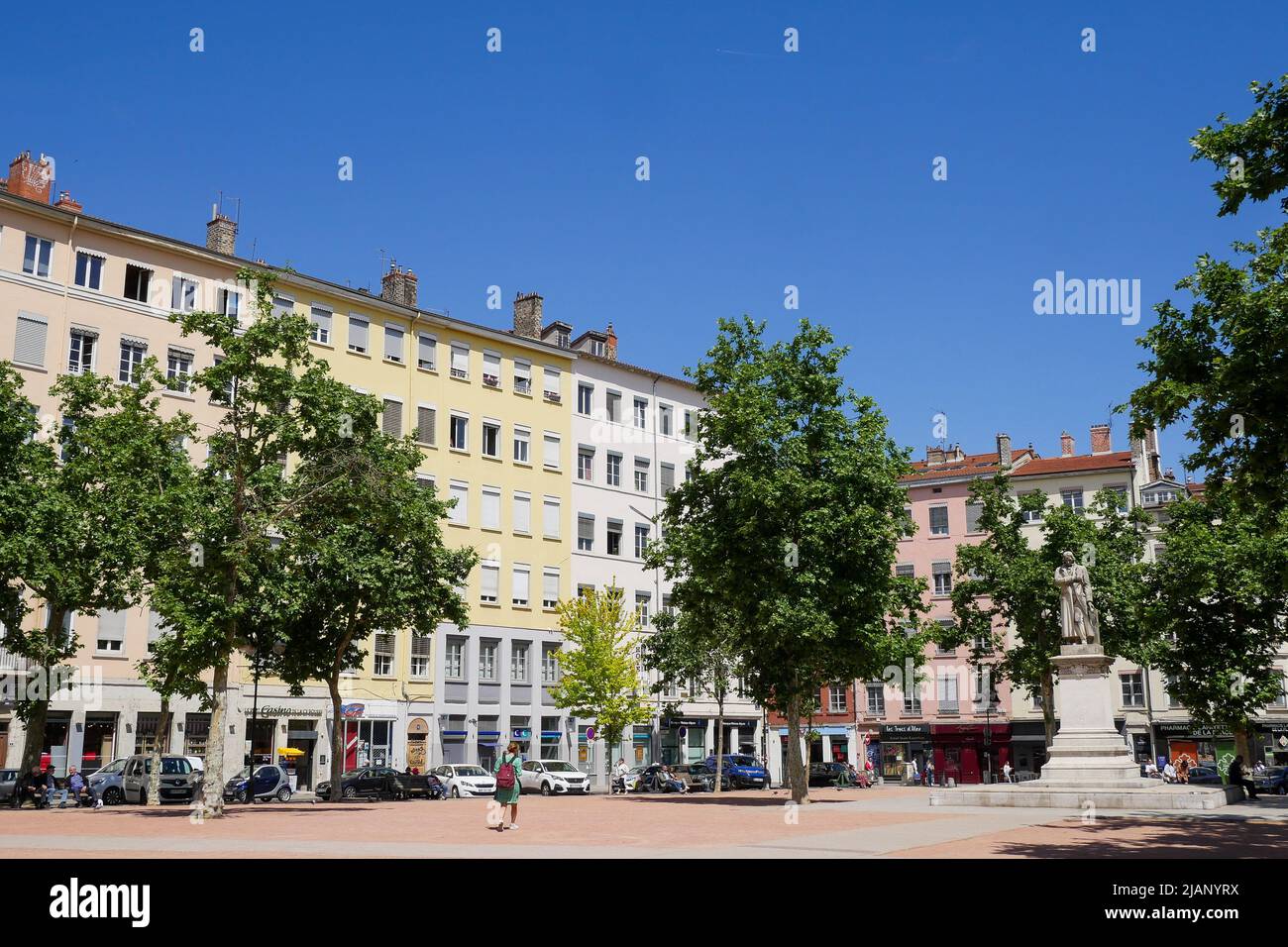 Croix-Rousse square, Croix-Rousse district, Lyon, Auvergne Rhone-Alps ...