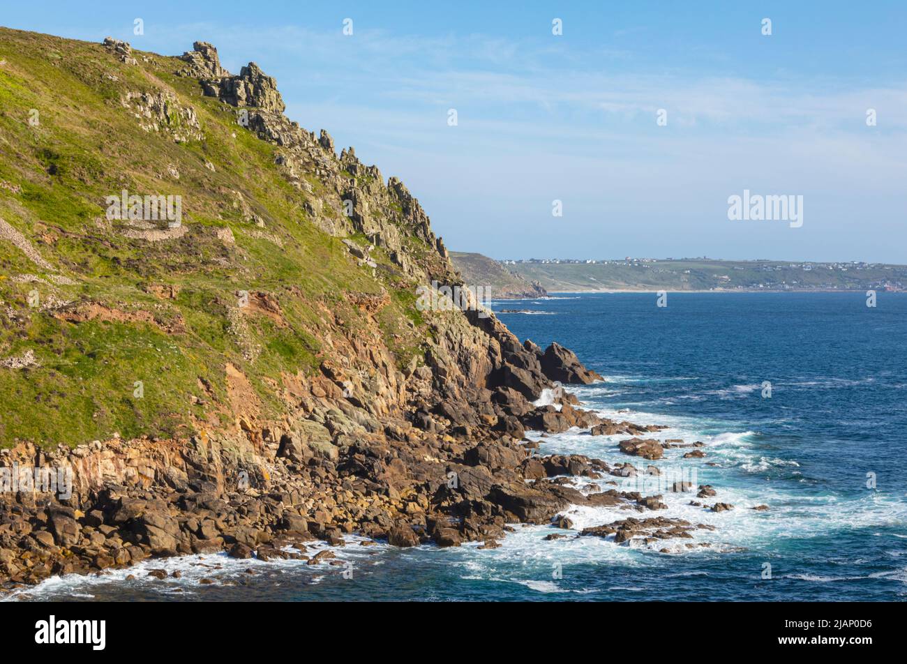 The Dramatic cliffs at Cape Cornwall Stock Photo - Alamy