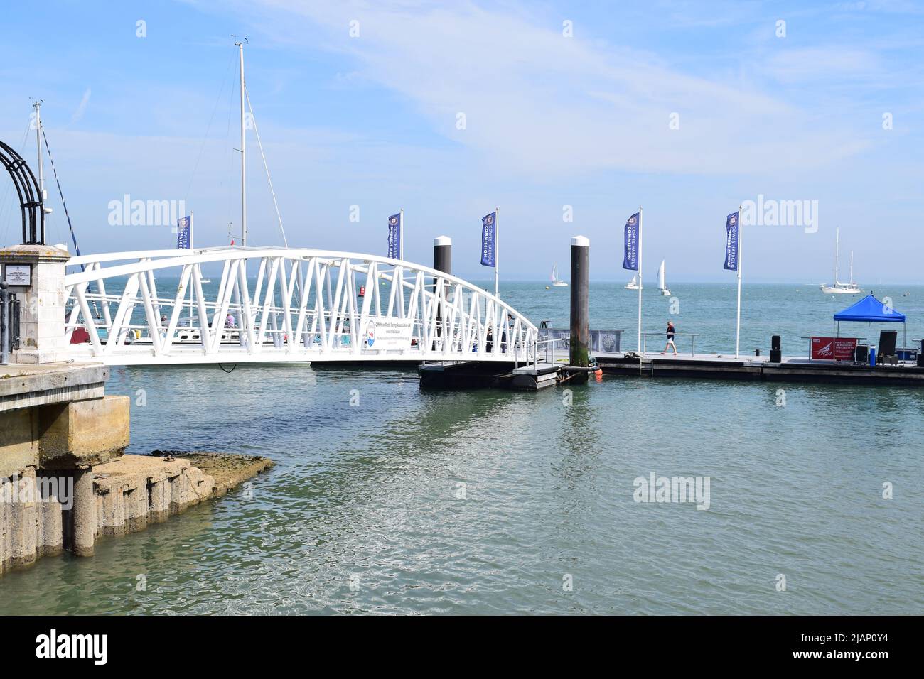 Bridges and sailboats on the water in Europe Stock Photo - Alamy