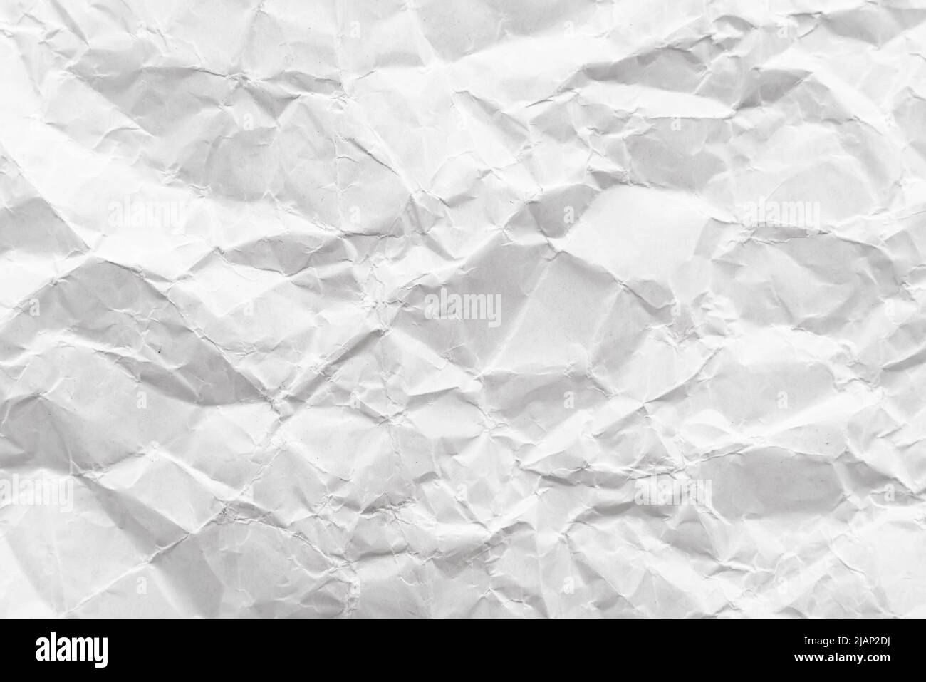 Texture of crumpled white paper. Background of light paper with bends ...
