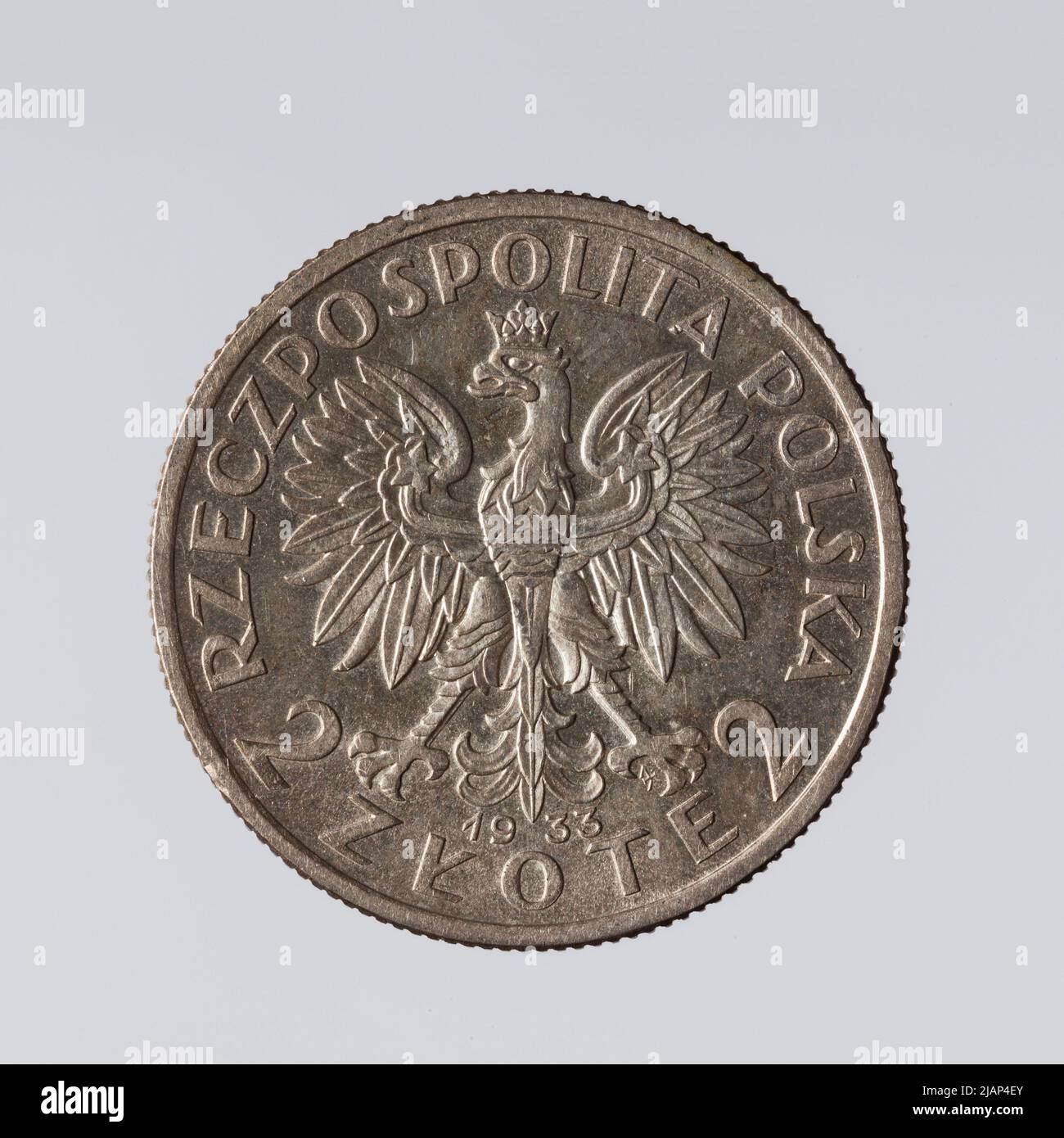Polish Republic (1923–1939), 2 Zlotys, Warsaw; 1933 Madeyski, Antoni ...