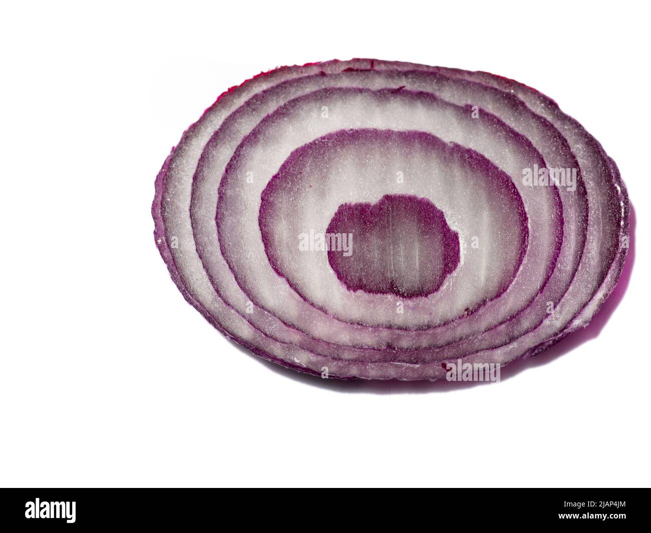A slice of lilac onion on a white background. Onion ring Stock Photo ...