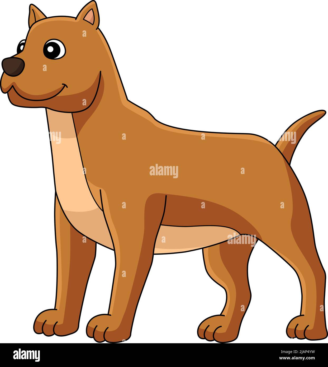 Pitbull Dog Coloring Cartoon Clipart Illustration Stock Vector Image ...