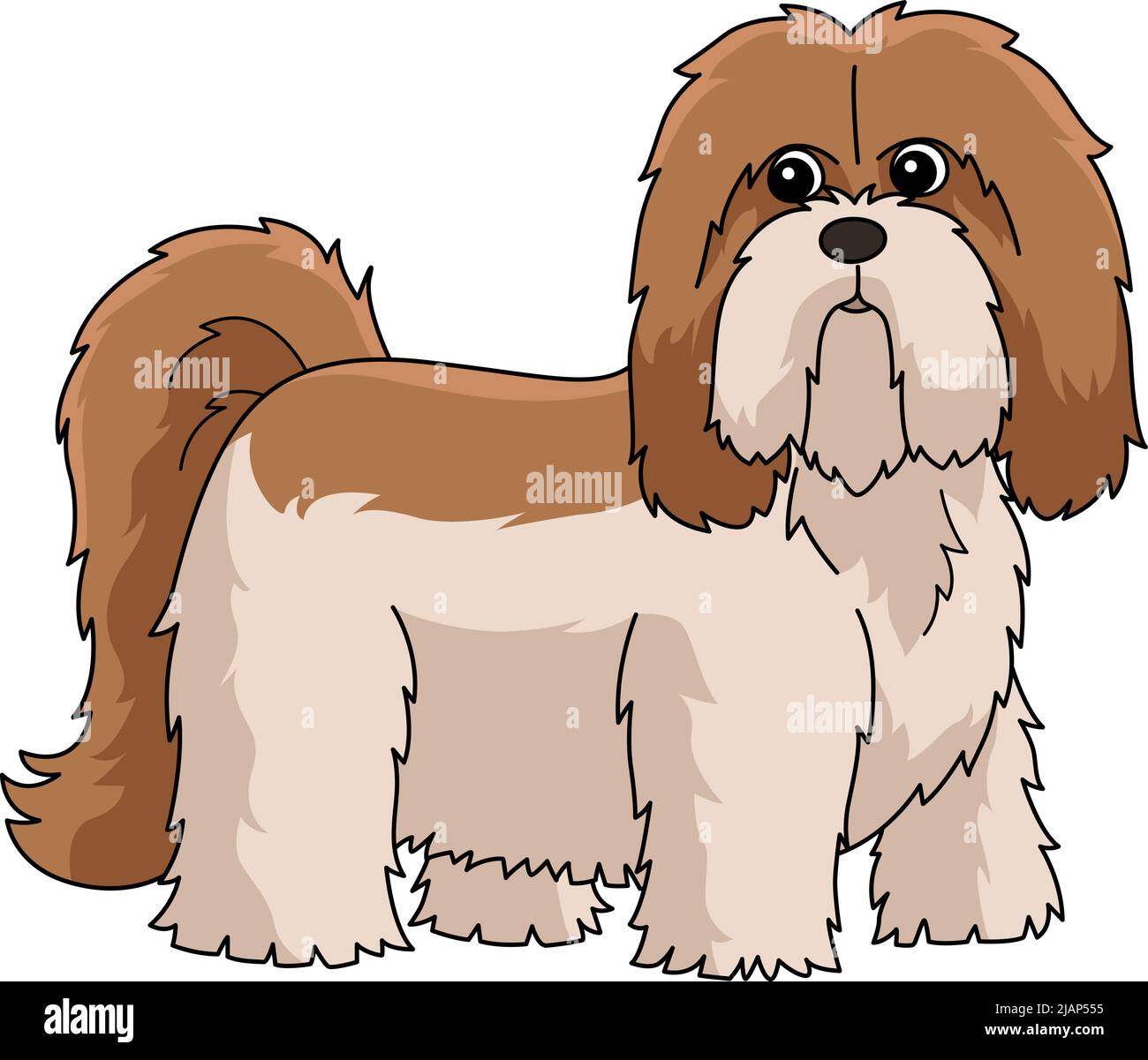 Lhasa Apso Dog Cartoon Clipart Illustration Stock Vector Image & Art ...