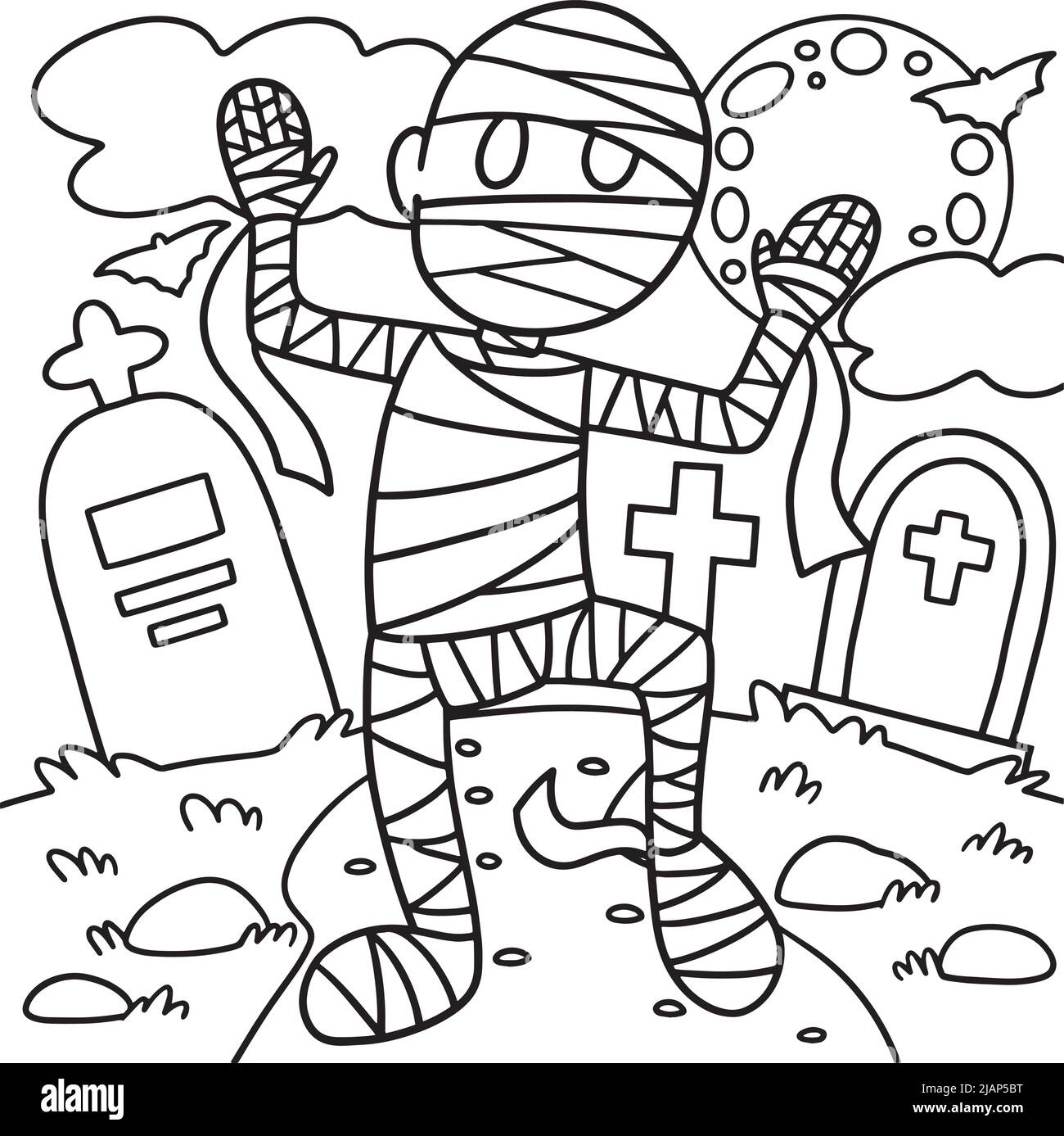 Halloween Mummy Coloring Page