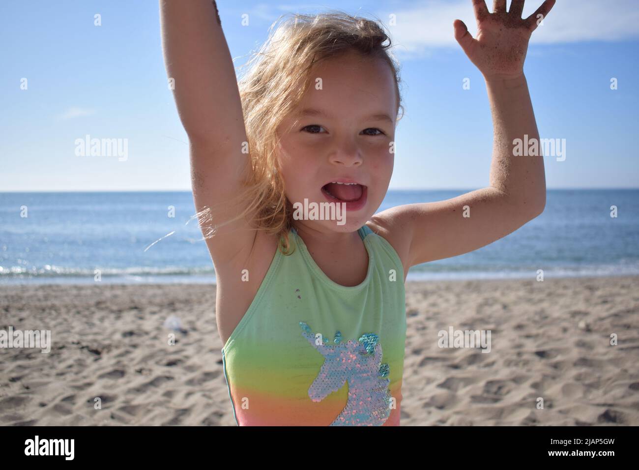 Female kids children hug hi-res stock photography and images - Alamy