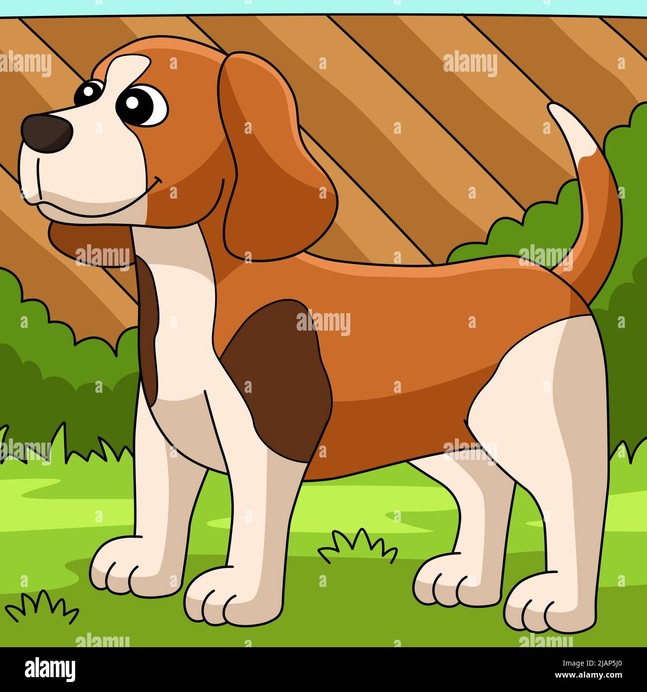 Beagle Dog Colored Cartoon Illustration Stock Vector Image & Art - Alamy