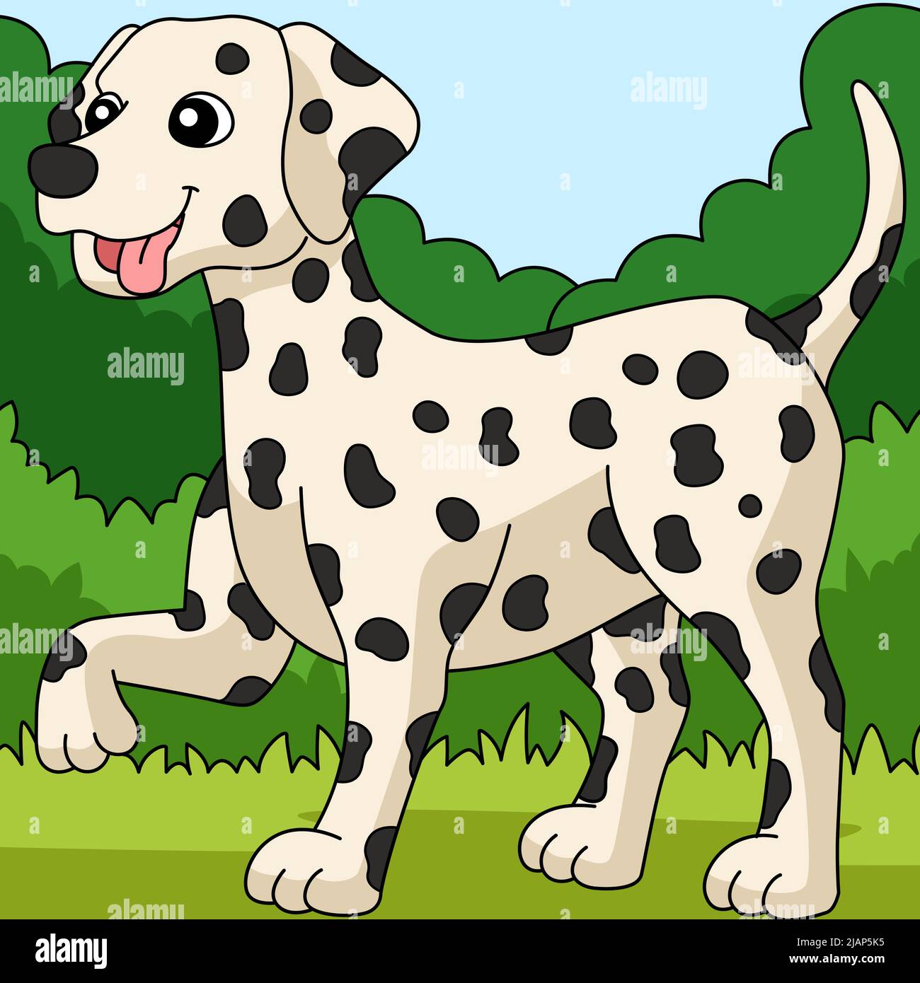 Dalmatian Dog Colored Cartoon Illustration Stock Vector Image & Art - Alamy